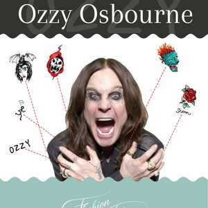Celebrity Singer ozzy Style Temporary Tattoos REALISTIC Life-sized Made ...