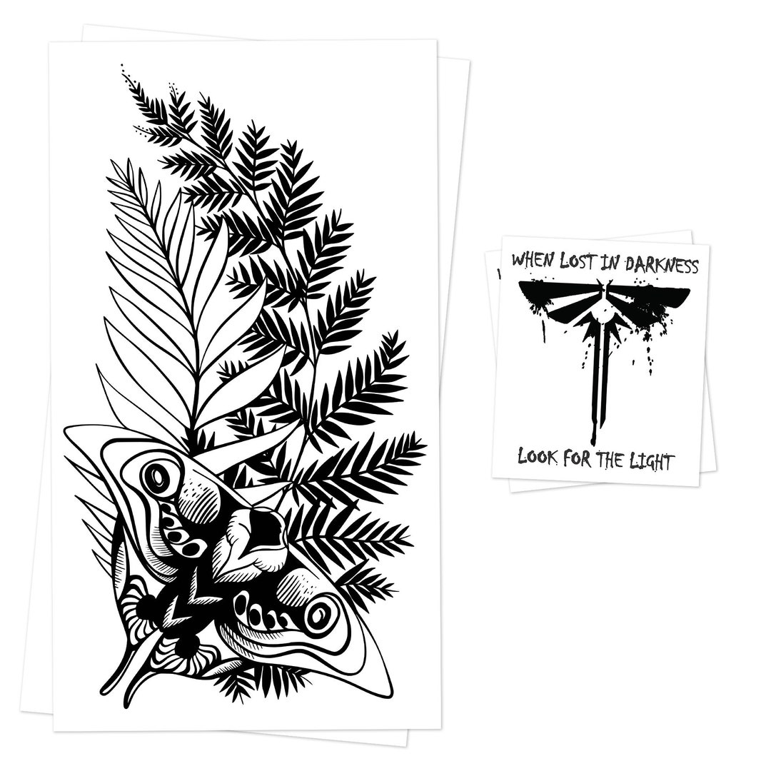 Ellie's Moth Temporary Tattoo - Post Apocalyptic Cosplay (pack of 2 ...