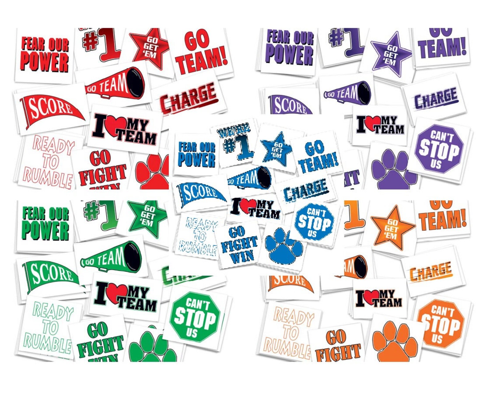 Team Spirit Temporary Tattoos: School & Sports - Pack of 48 - Etsy
