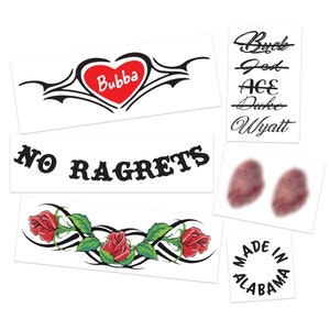 Female White Trash Temporary Tattoo Kit: Trash Bash Party Accessory ...