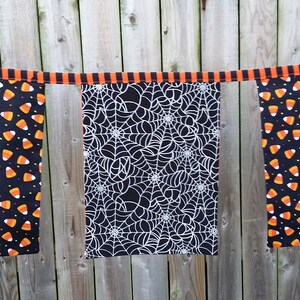Halloween Fabric Flag Bunting Banner Garland Orange Black Cats Owls ...