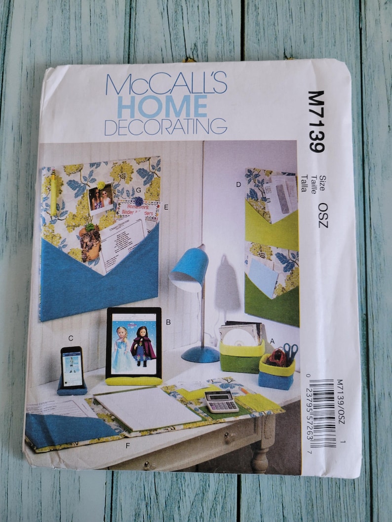 UNCUT Mccall’s Home Decorating Sewing Pattern – M7139 | Home & Office ...