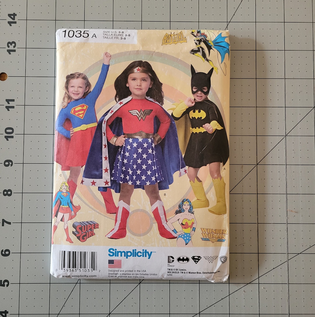 New UNCUT Simplicity 1035 Childs Super Hero Sewing Pattern Costumes in ...