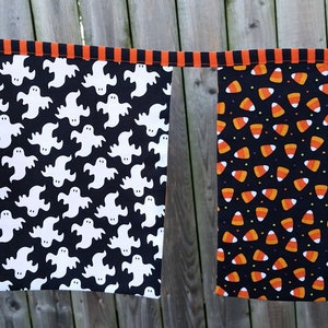 Halloween Fabric Flag Bunting Banner Garland Orange Black Cats Owls ...