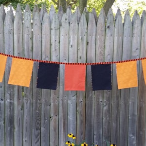 Halloween Fabric Flag Bunting Banner Garland Orange Black Cats Owls ...