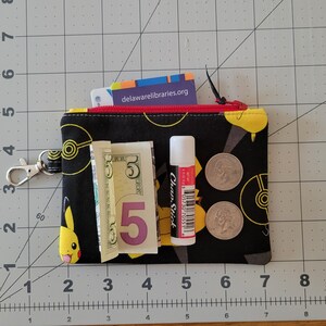 Pokémon Pikachu on Black Coin Purse Fabric Zipper Bag - Etsy