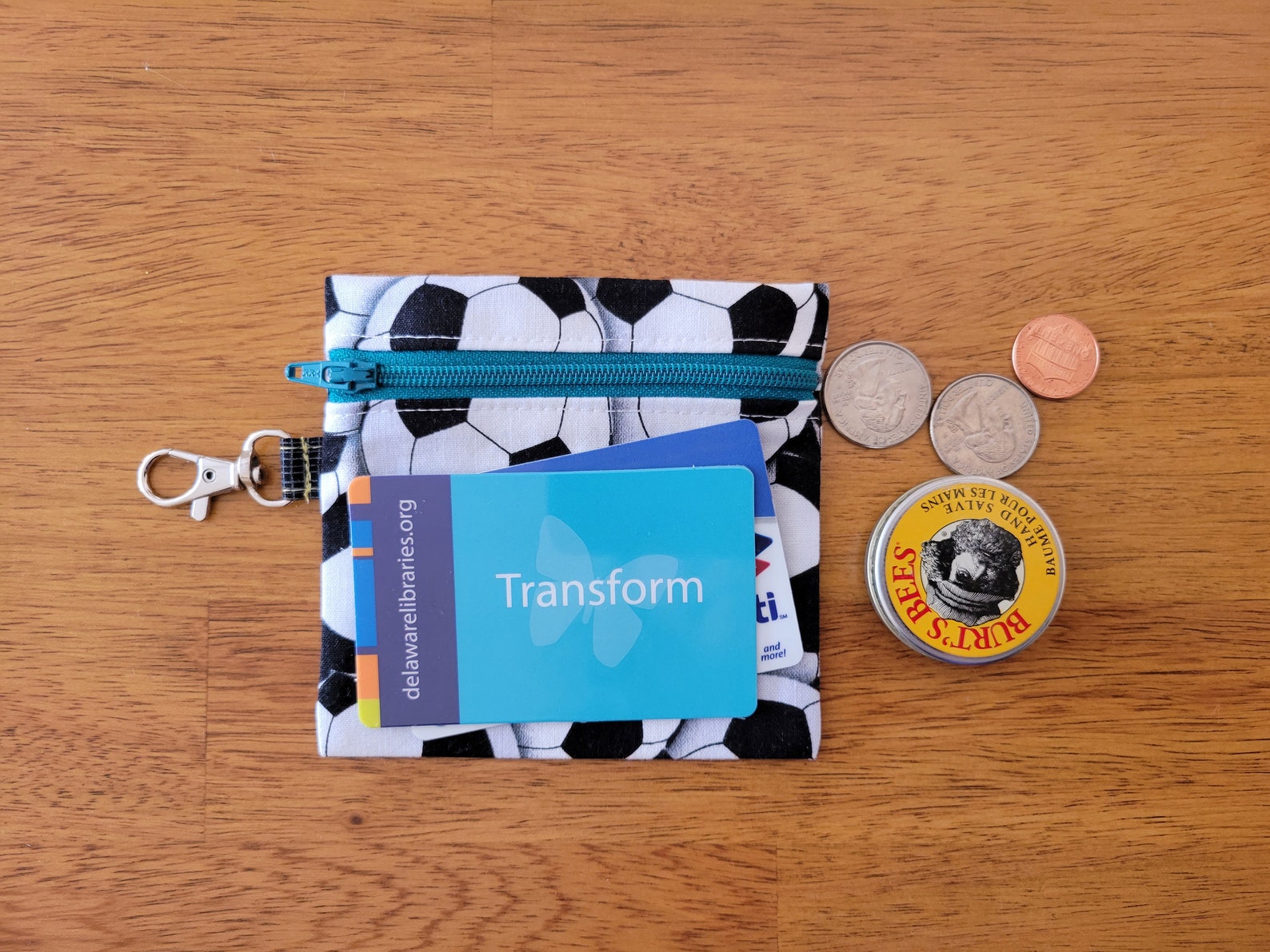 Small Clip on Change Purse Coin Pouch Zip Bag Handmade With - Etsy