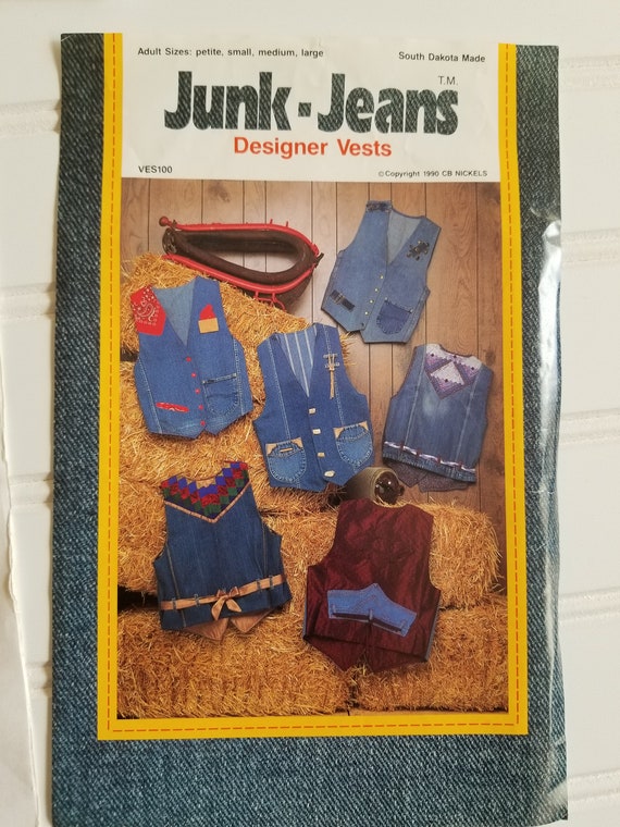 Vintage UNCUT Junk-Jeans patterns for Designer vests VES100 | Etsy
