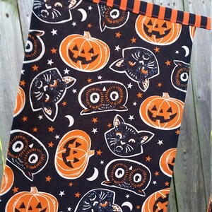 Halloween Fabric Flag Bunting Banner Garland Orange Black Cats Owls ...
