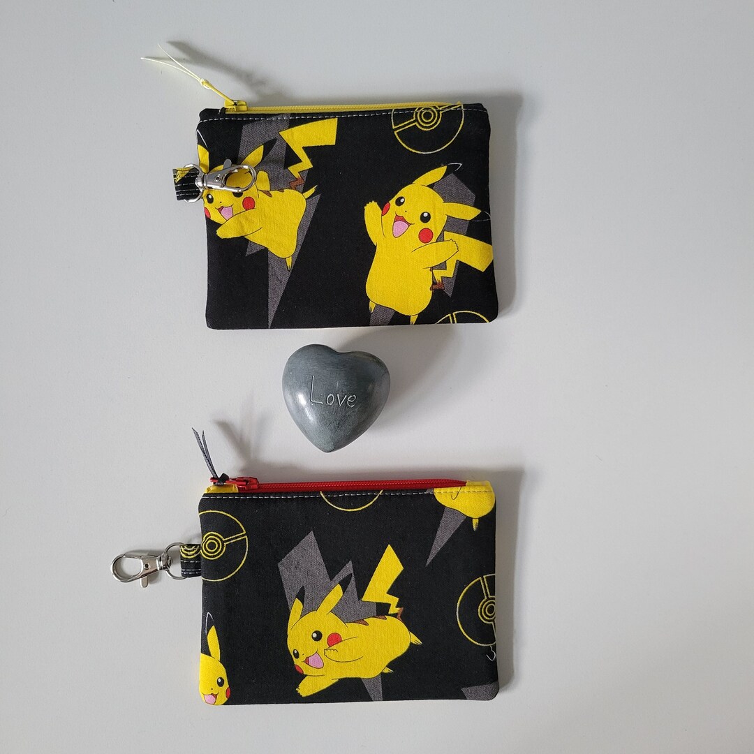 Pokémon Pikachu on Black Coin Purse Fabric Zipper Bag - Etsy