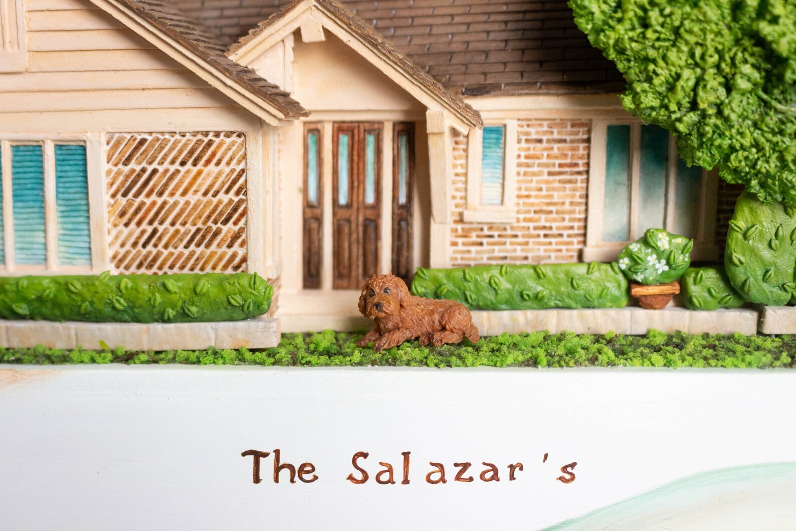 Custom Gift Farm House Clay Miniature, Framed 3D Dimensional Clay House ...