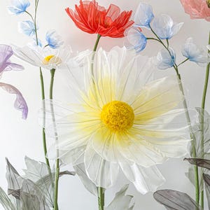 Colorful Vibrant Mix of Oversize Fabric Flowers ,stunning Mixture of ...