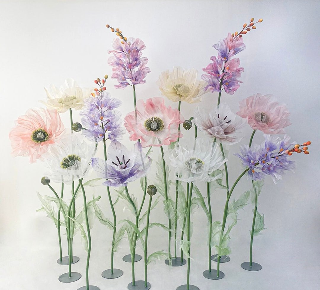 Oversized Whimsical Floral Display, Custom-made Set of 13 Giant Blooms ...