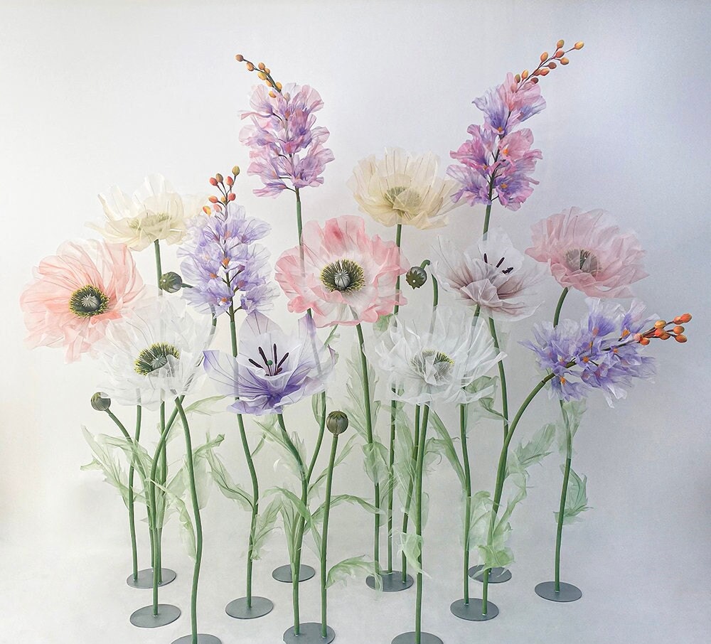 Oversized Whimsical Floral Display, Custom-made Set of 13 Giant Blooms ...