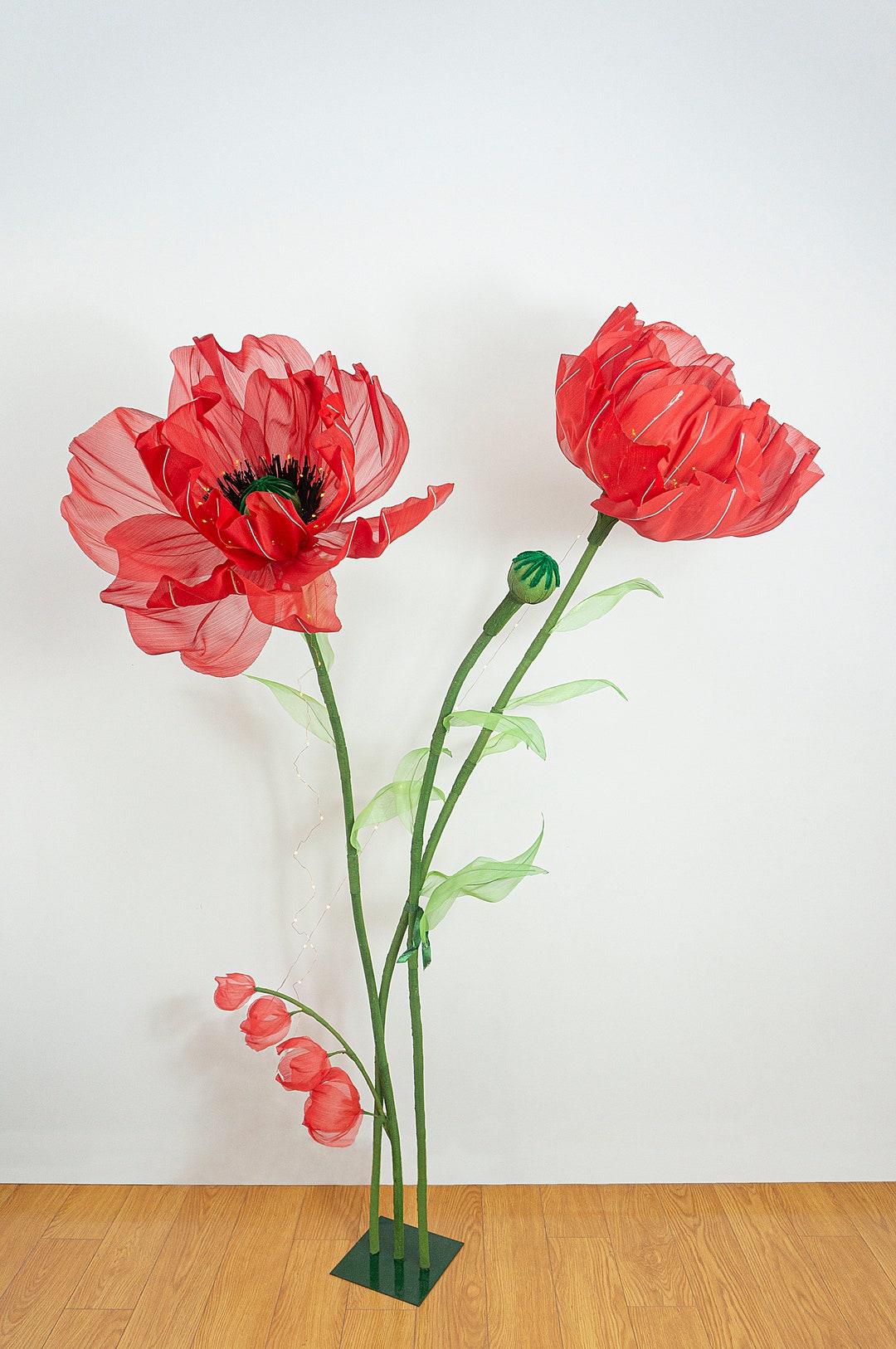 Stunning Oversized Red Peonies Backdrop Decoration, Floral Home Deocor ...