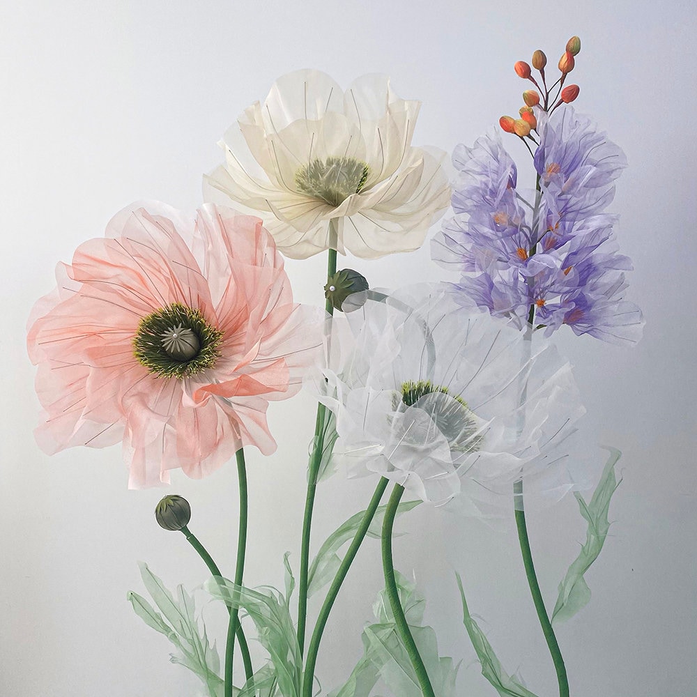 Oversized Whimsical Floral Display, Custom-made Set of 13 Giant Blooms ...