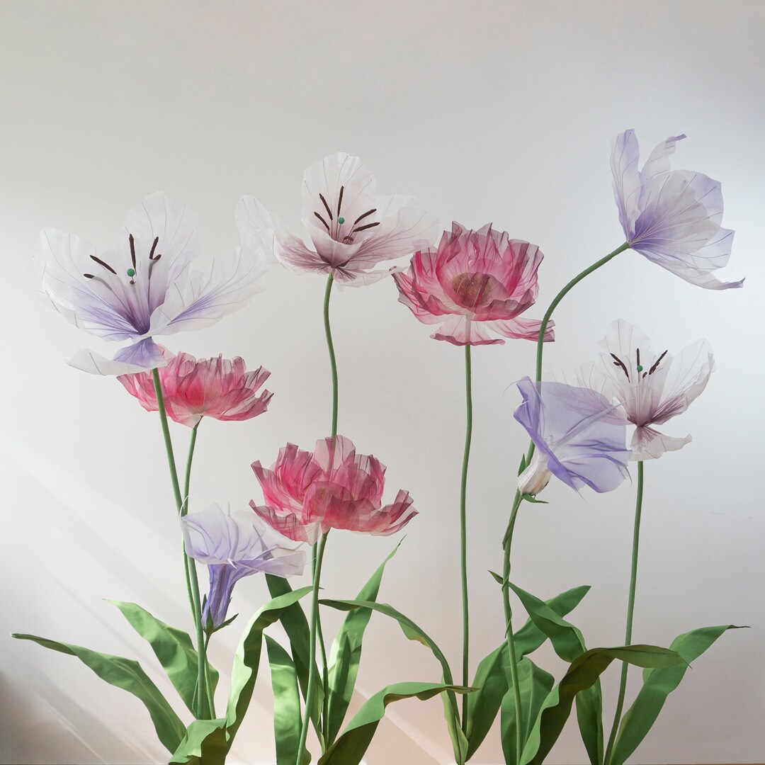 Stunning Poppies and Daffodils, Oversized Flowers Backdrop Decoration ...
