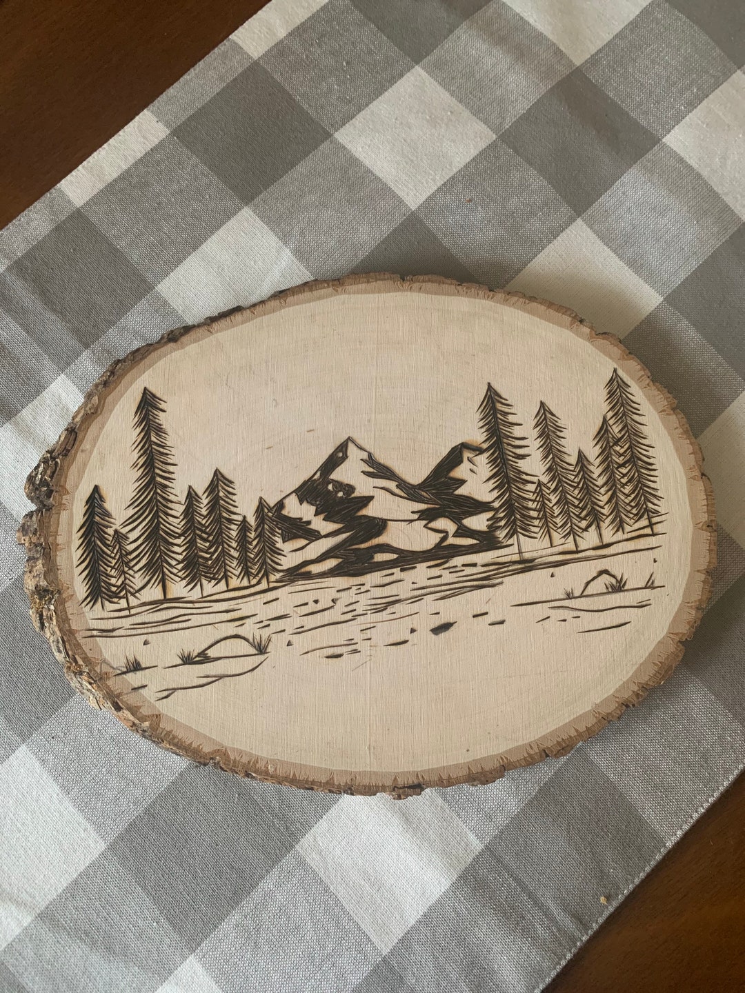 PERSONALIZED Mountain & Forest Scene Wood Burning - Etsy