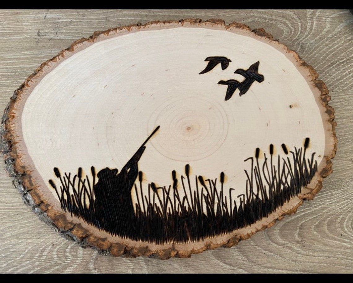 Duck Hunter Woodburning | Etsy