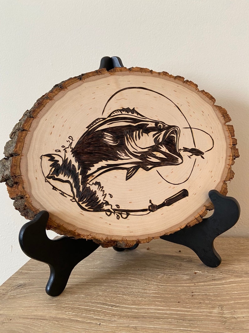 Bass Fish Woodburning | Etsy