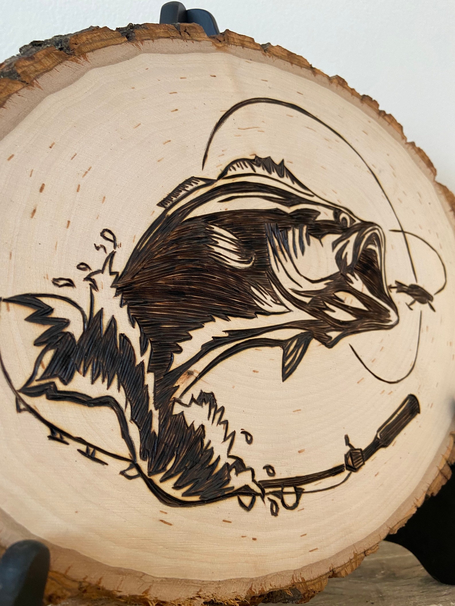 Bass Fish Woodburning - Etsy