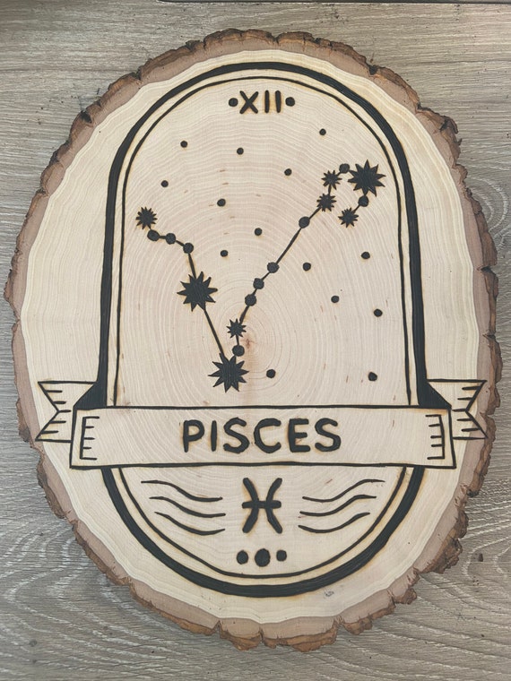 Zodiac Constellation Badge/logo Woodburning | Etsy