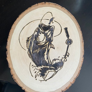 Bass Fish Woodburning - Etsy