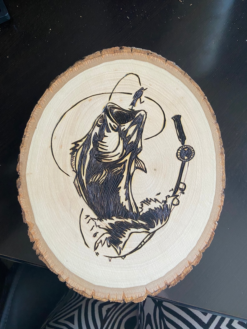 Bass Fish Woodburning | Etsy
