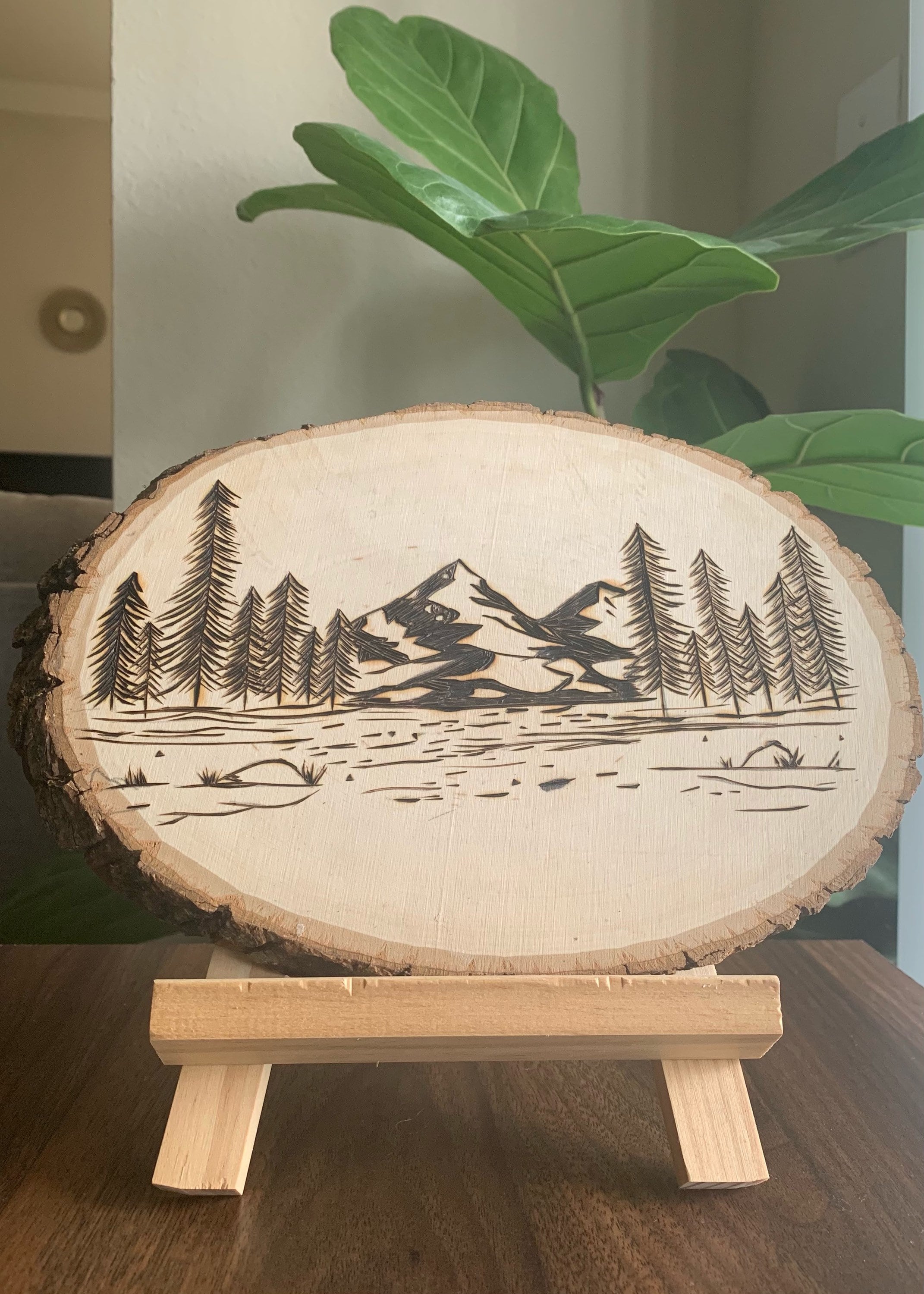 PERSONALIZED Mountain & Forest Scene Wood Burning | Etsy