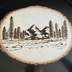 Mountain & Forest Scene Wood Burning - Etsy
