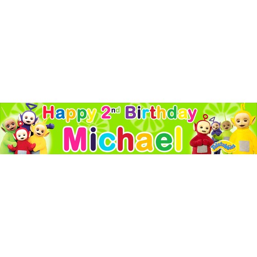 Personalised Teletubbies Inspired Photo Birthday Banner Party - Etsy UK