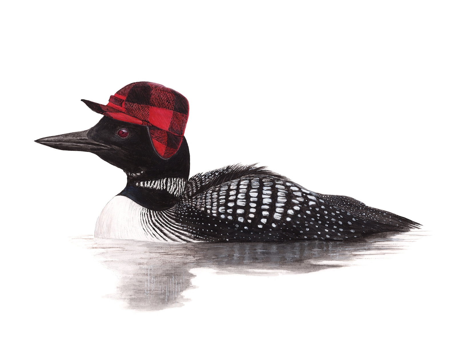 Art Print No.24 - "common Loon With Flap Cap" - Etsy