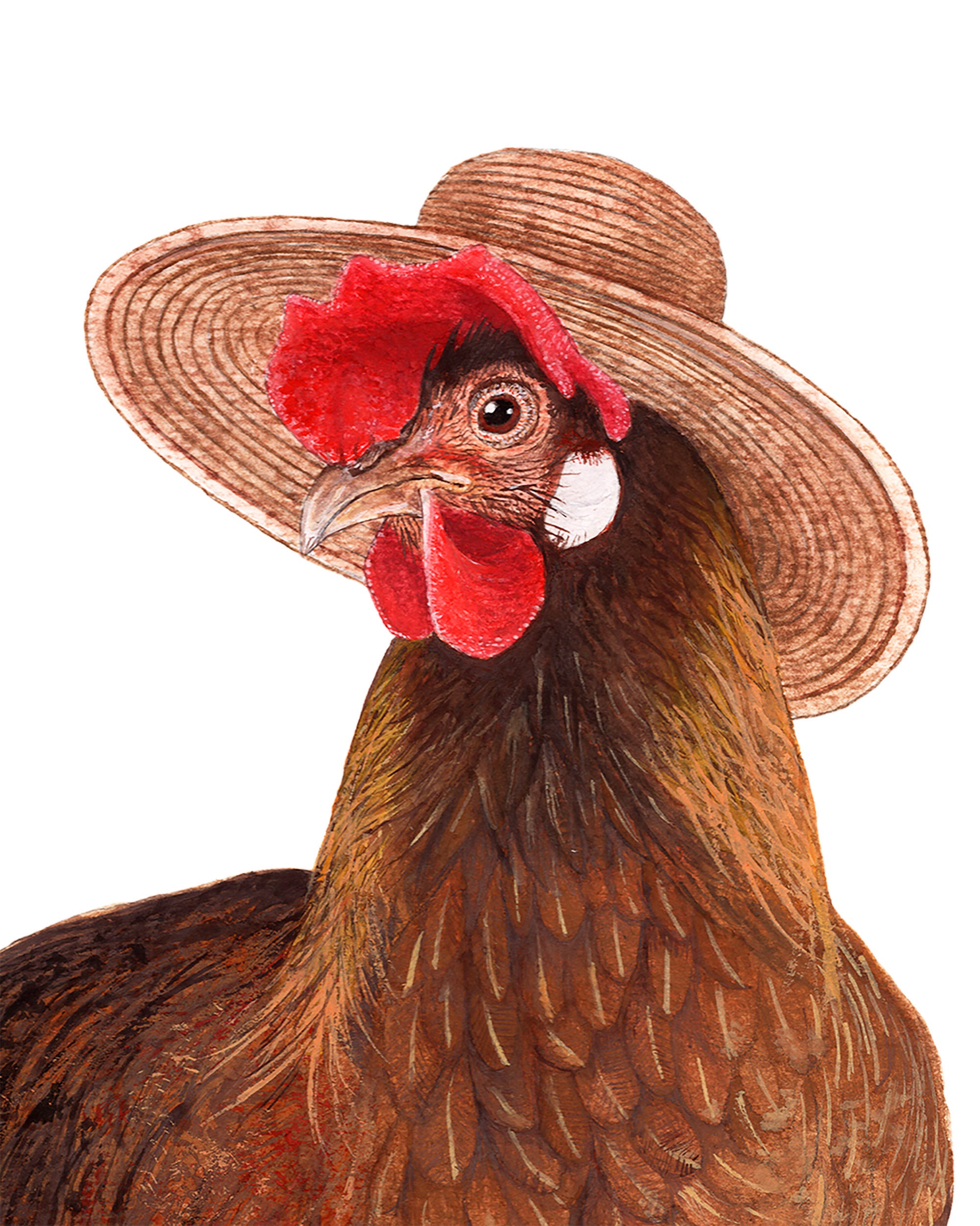 Art Print No.30 - "hen & Chicks With Hats" - Etsy