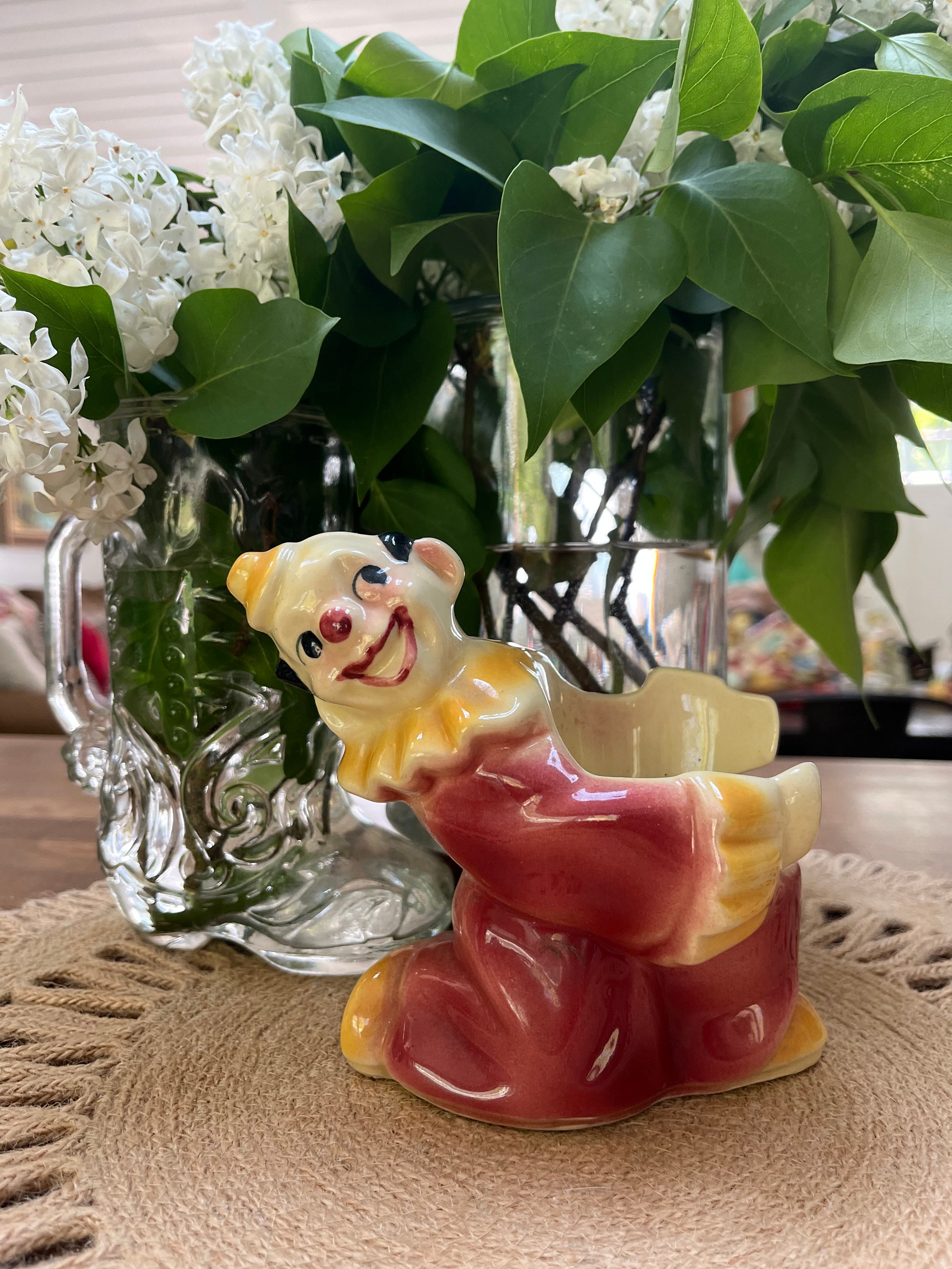 Vintage Shawnee Plant Holder Clown - Etsy