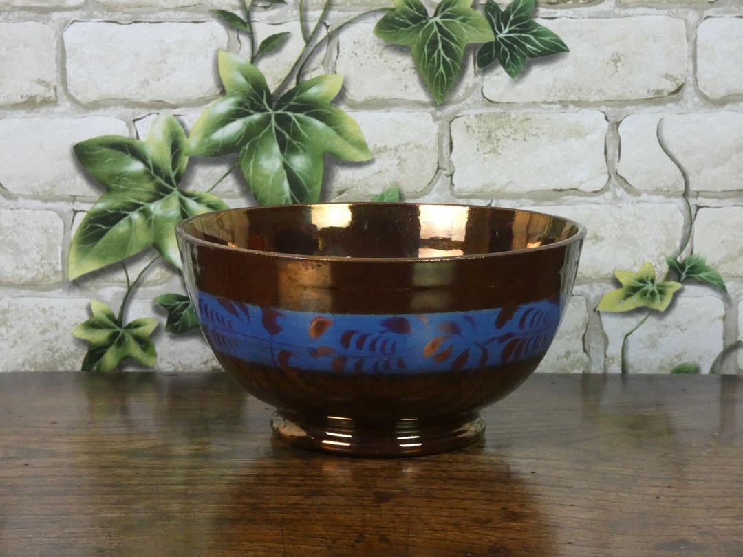 Antique Victorian Copper Lustre Pottery Bowl - Etsy