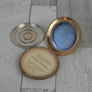 Vintage 1960s Blue Floral Powder Compact - Etsy