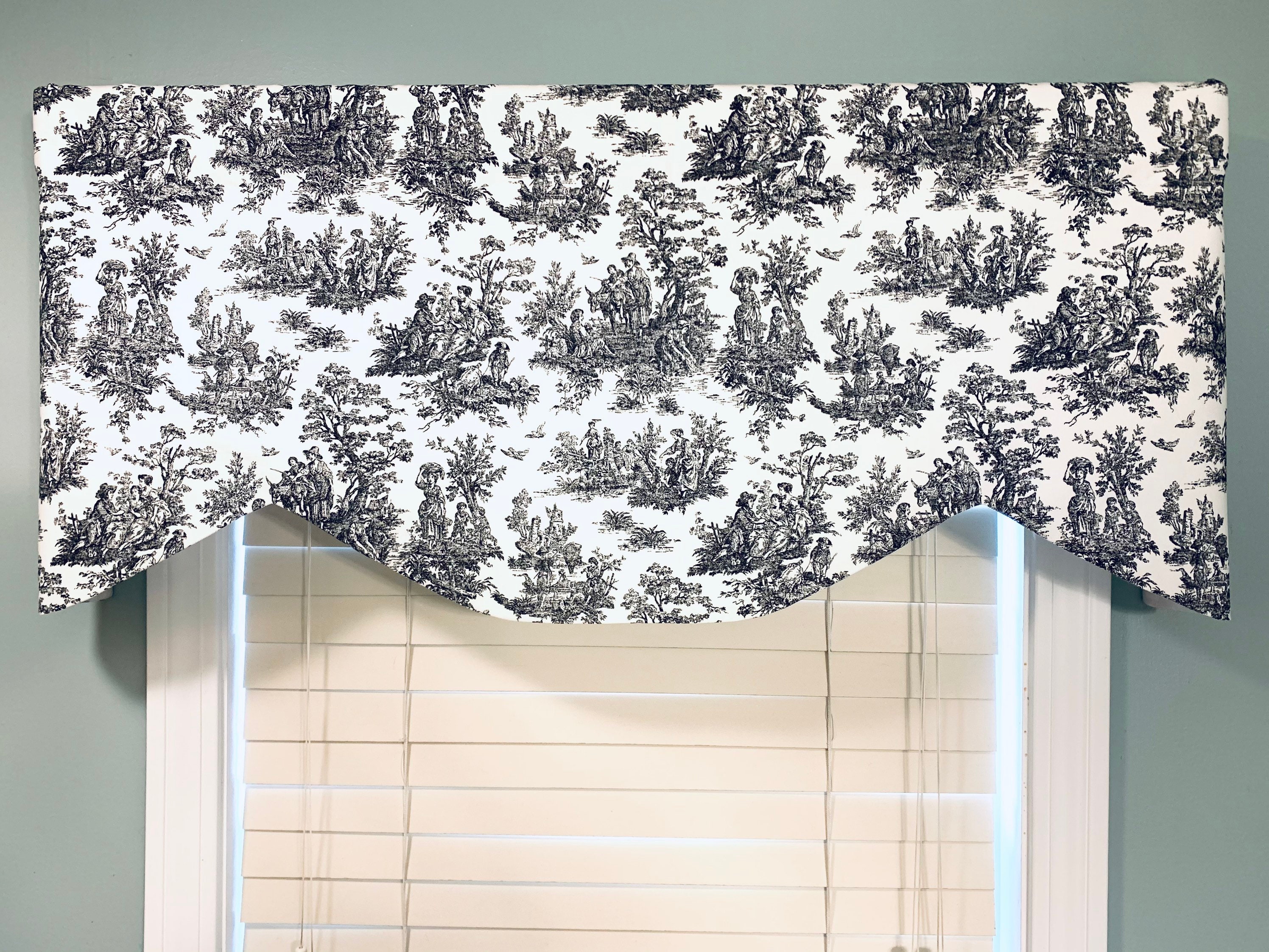 Black Toile Kitchen Curtains