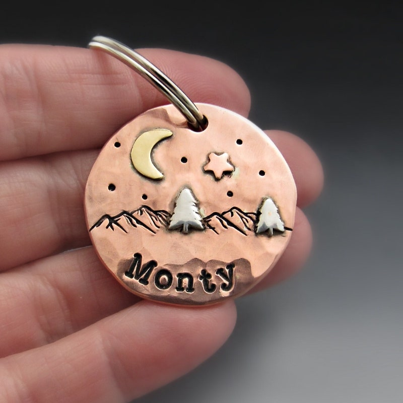 Moon Dog Tag - Etsy