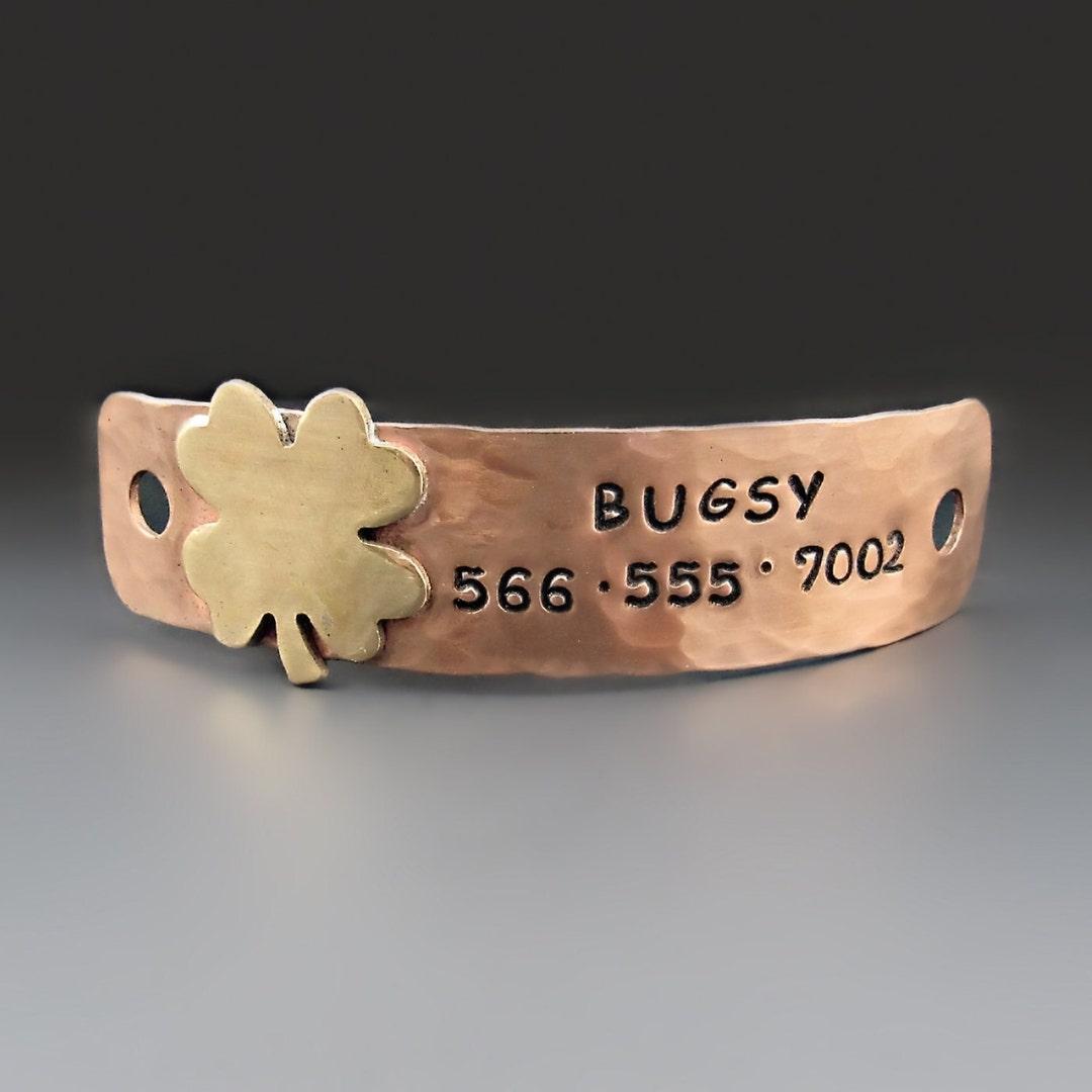Personalized Pet ID Tag | Four Leaf Clover Dog Tag | Silent Dog Tag ...