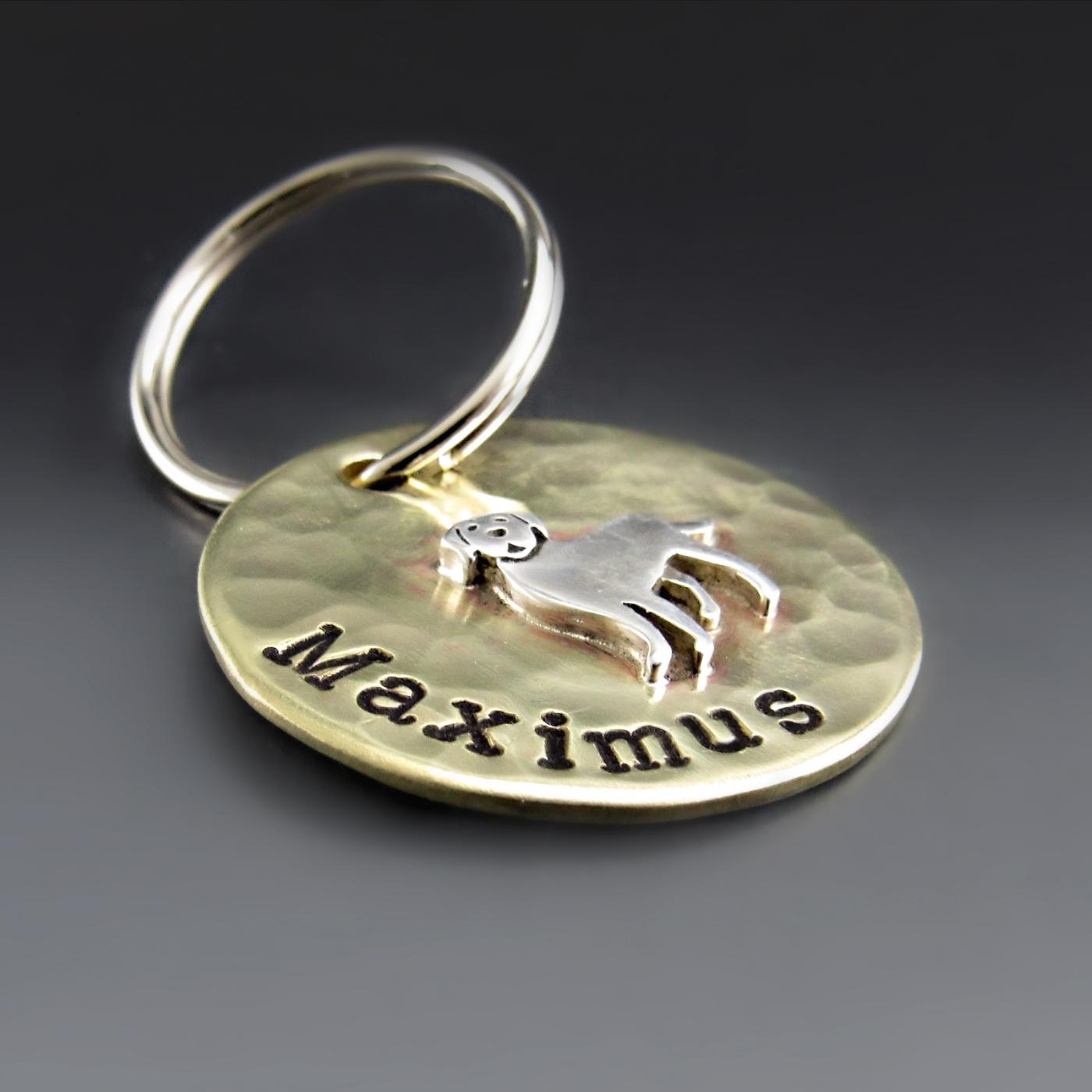 Dog Tag With Labrador Body 3D Charm | Custom Handmade Lab Pet ID Name ...