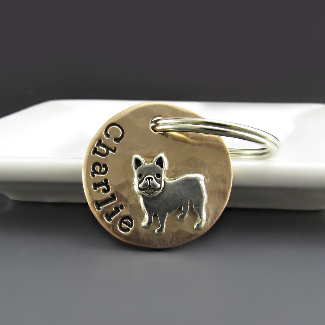 Personalized Dog Tag With French Bulldog 3D Charm | Custom Handmade ...