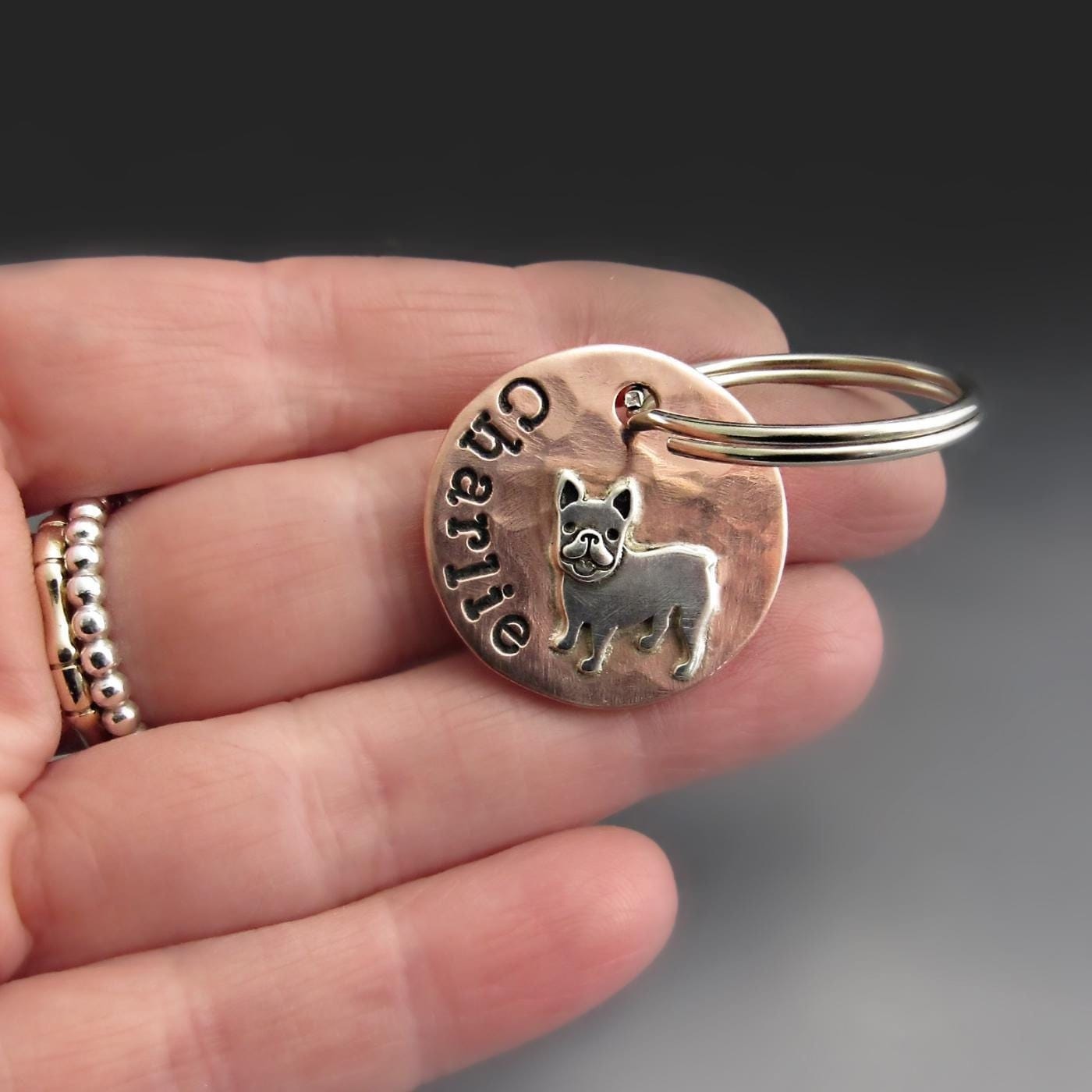 Personalized Dog Tag With French Bulldog Charm | Pit Bull, Pug, Corgi ...
