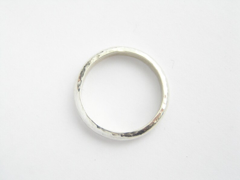 Hammered Sterling Silver Ring Silver Wedding Ring Handmade - Etsy