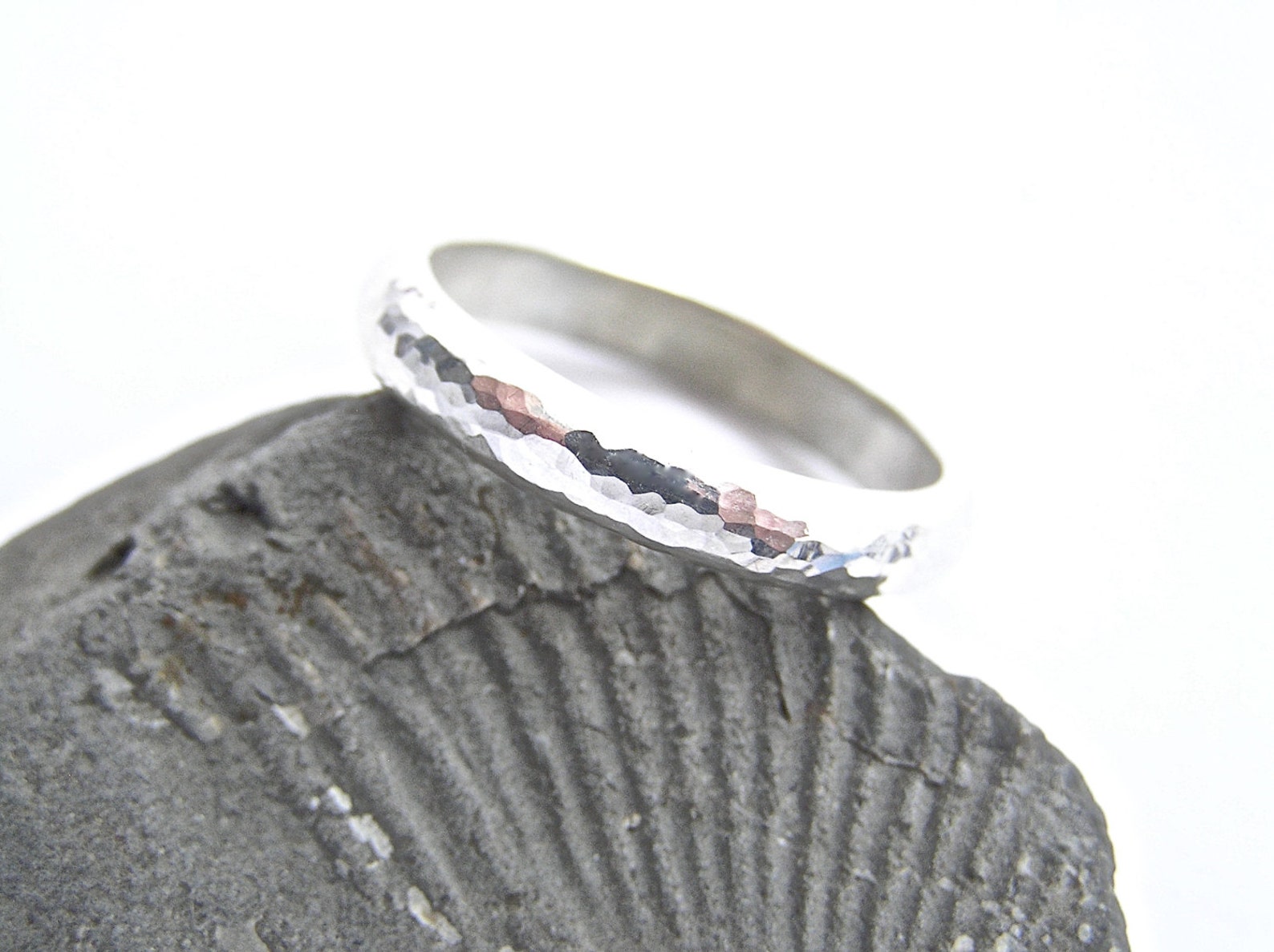 Hammered Sterling Silver Ring Silver Wedding Ring Handmade - Etsy