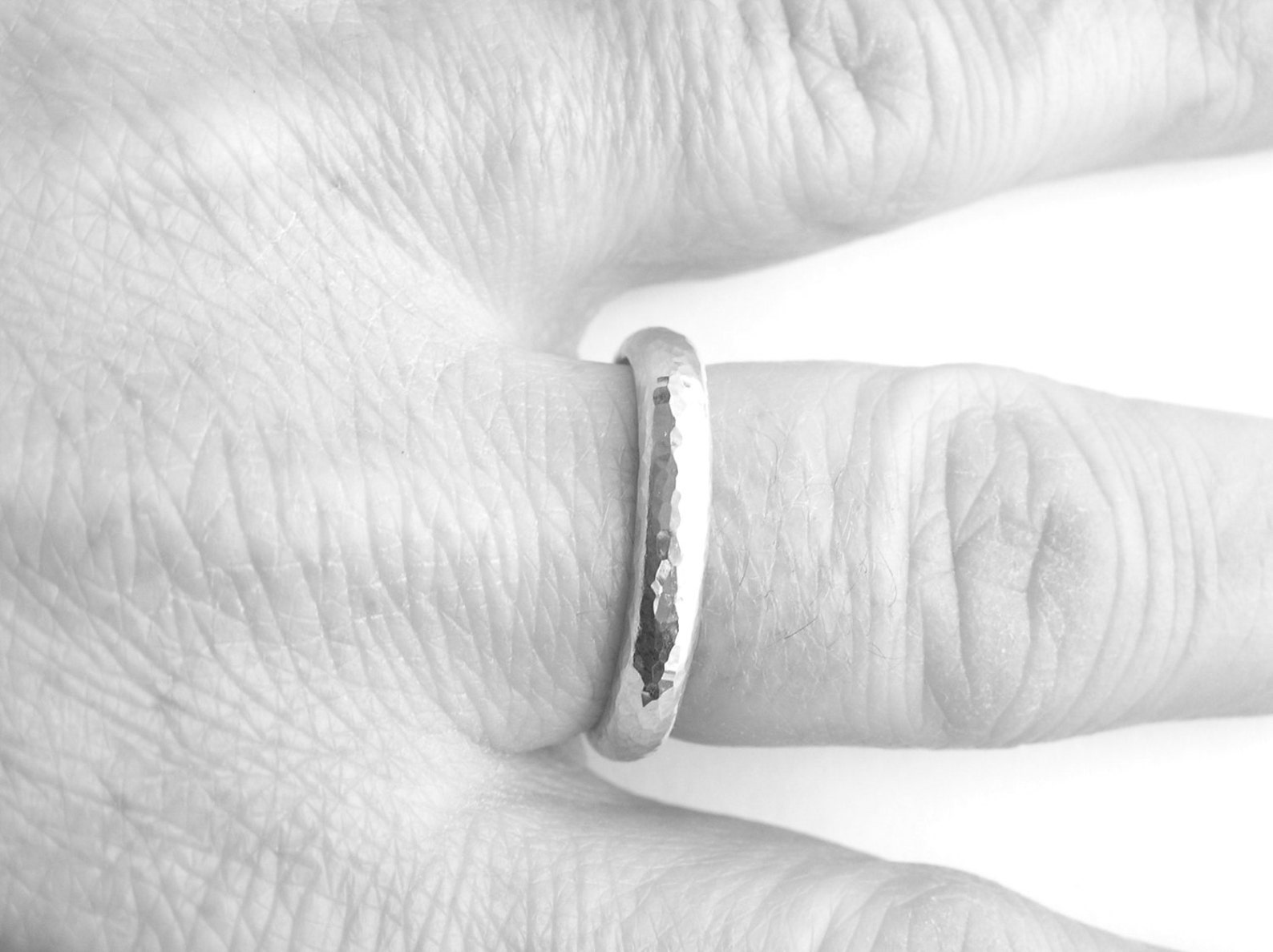 Hammered Sterling Silver Ring Silver Wedding Ring Handmade - Etsy