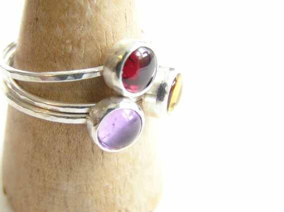 Sterling silver gemstone ring silver gem set ring handmade | Etsy