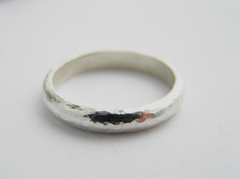 Hammered Sterling Silver Ring Silver Wedding Ring Handmade - Etsy