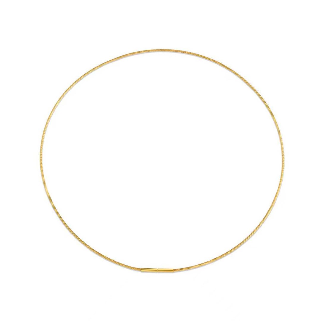 C015G B.tiff Gold Structured Wire Choker Chain Necklace (an Exclusive ...