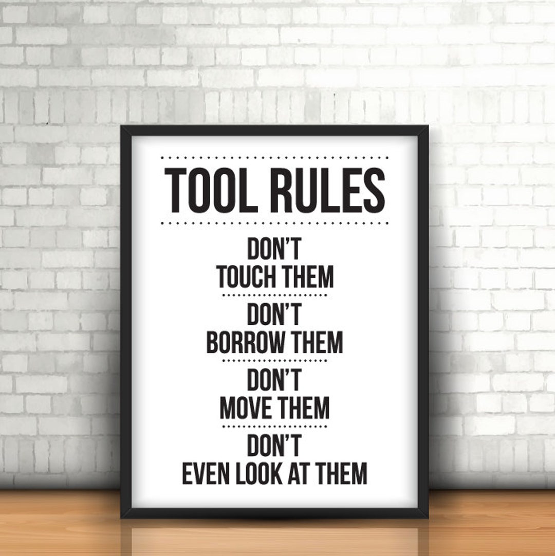 Tool Rules Printable Art Digital Download 11 X 14 Art - Etsy