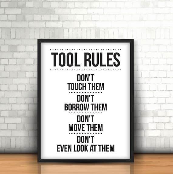 Tool Rules Printable Art Digital Download 11 X 14 Art | Etsy